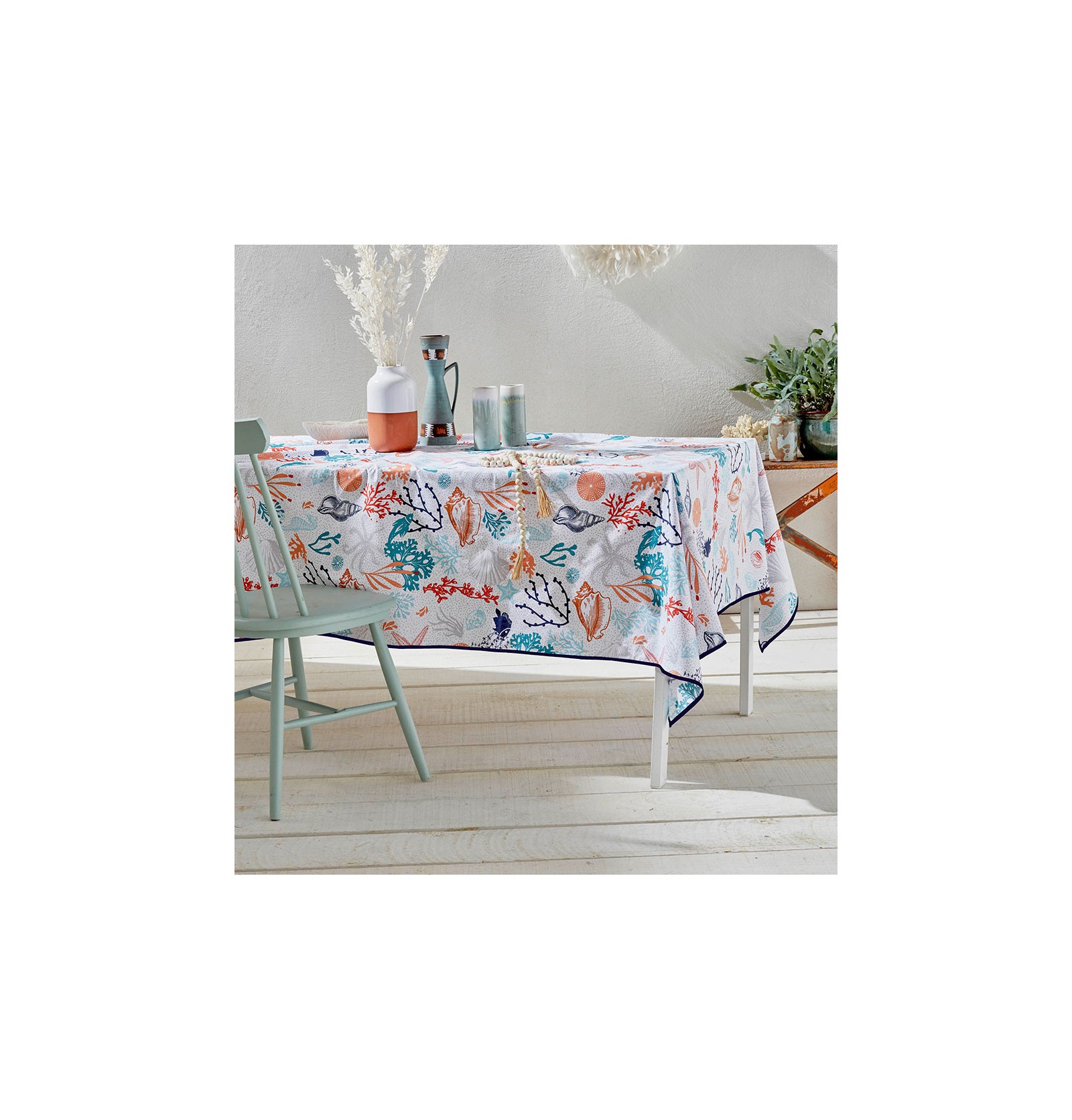Nappe coton enduite Rivage Nydel - Blancollection