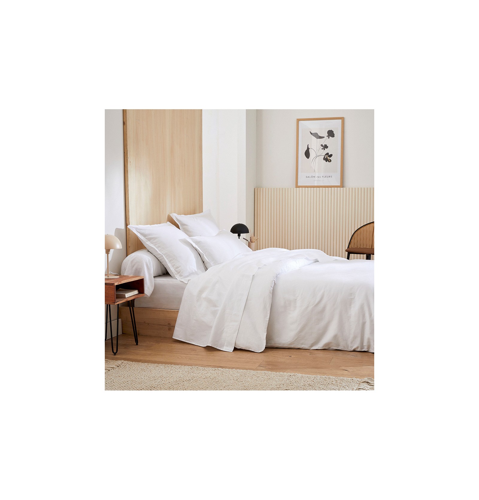 Parure de lit satin Grand Hotel blanc Tradilinge - Blancollection