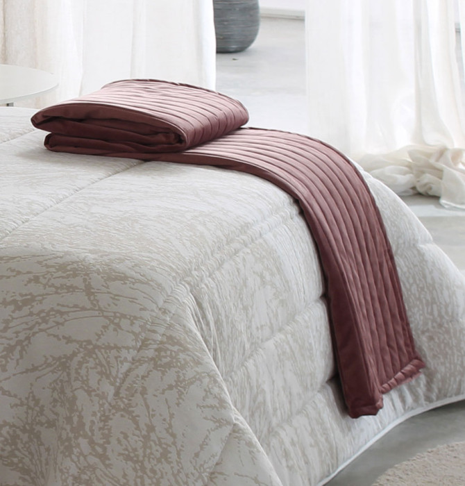 Couvre lit matelassé jacquard Gallagher lin Reig Marti - Blancollection