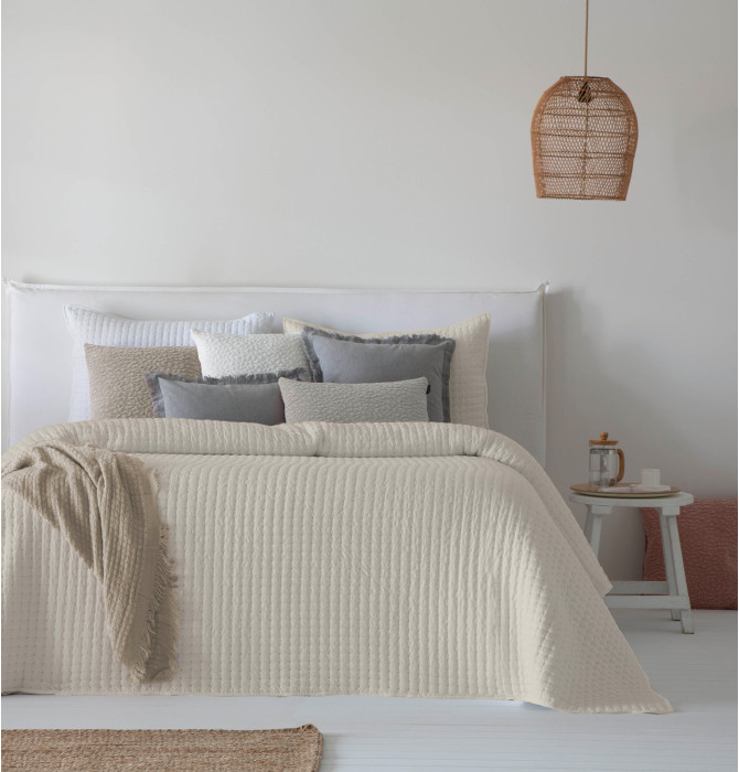 Boutis Azara beige clair Antilo - Blancollection