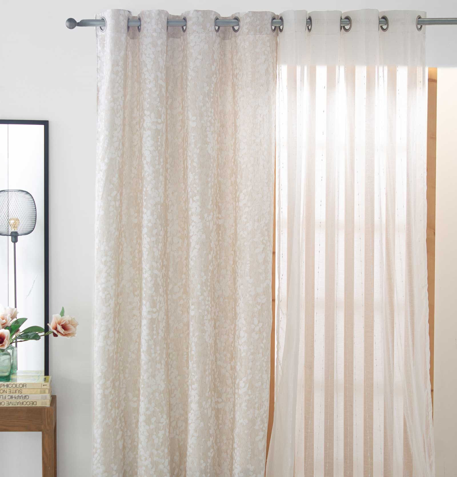 Rideau jacquard Neil beige Reig Marti - Blancollection